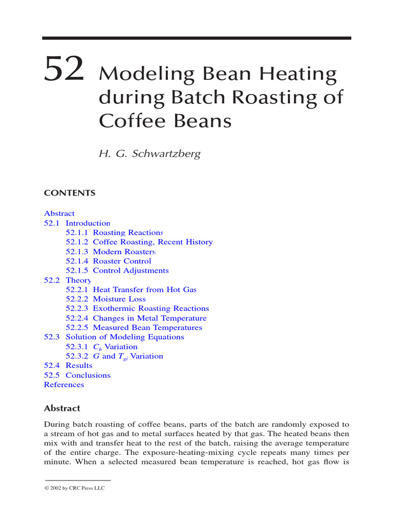Modeling Bean Heating During Batch Roasting of Coffee Beans | PDF ...