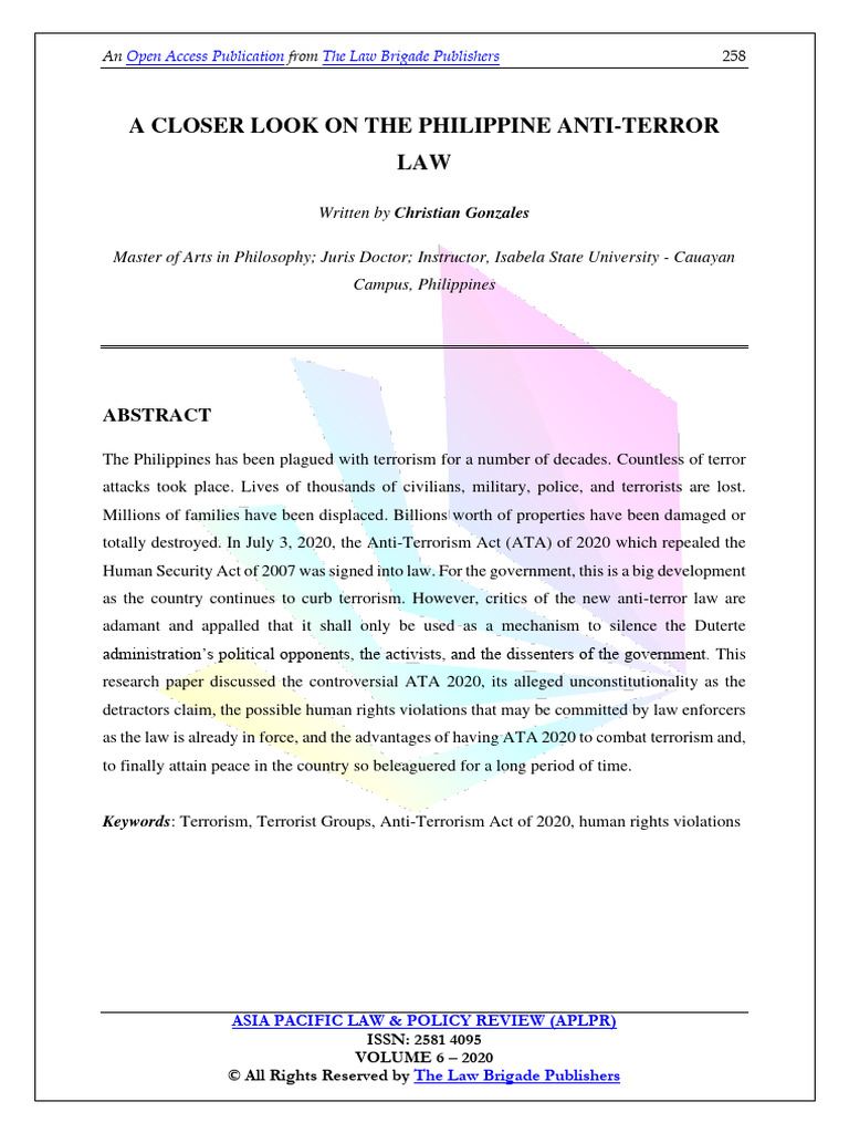 A Closer Look On The Philippine Anti-Terror Law | PDF | Facial Challenge | Overbreadth Doctrine