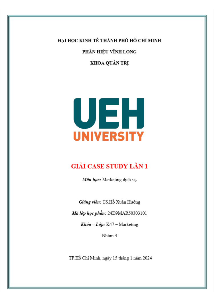 NHÓM 6 - CASE STUDY LẦN 1 | PDF