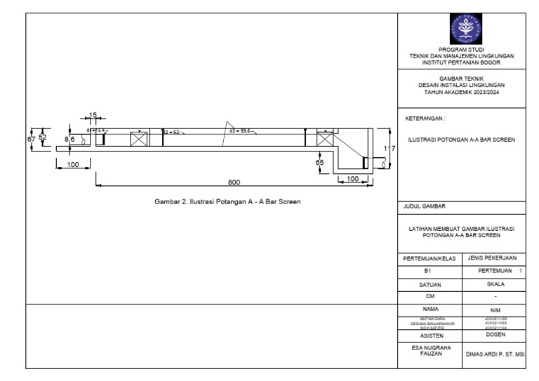 Gambar Ilustrasi Potongan A-A Bar Screen | PDF