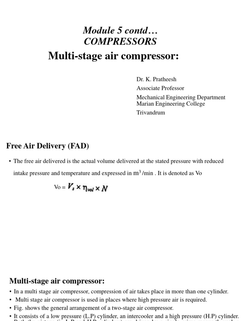 Multi-Stage Air Compressor Overview | PDF | Turbine | Internal ...
