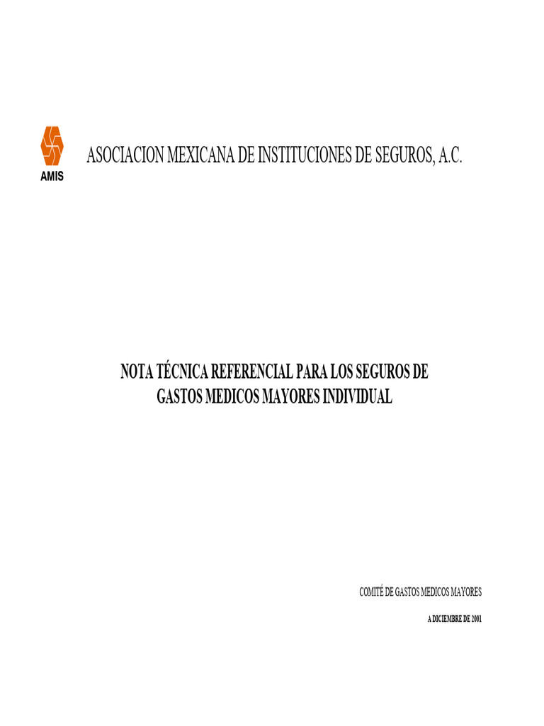 Nota_t_cnica_GMM_ind_AMIS | PDF | Seguro | Póliza de seguros