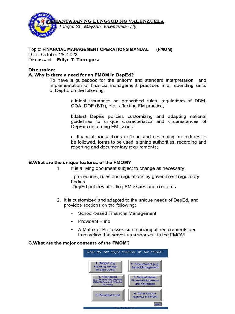 Financial Management Operation Manual Fmom | PDF | Business | Economies