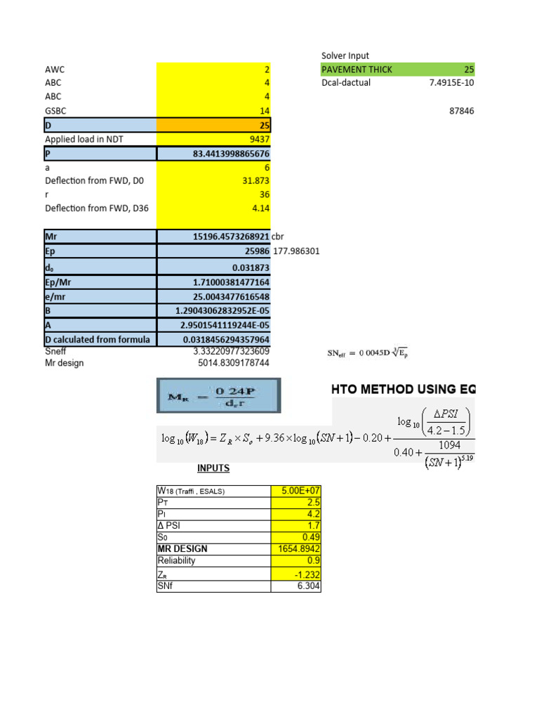 FWD Analysis Using Aashto Equation Anad Calaculation of Overlay ...