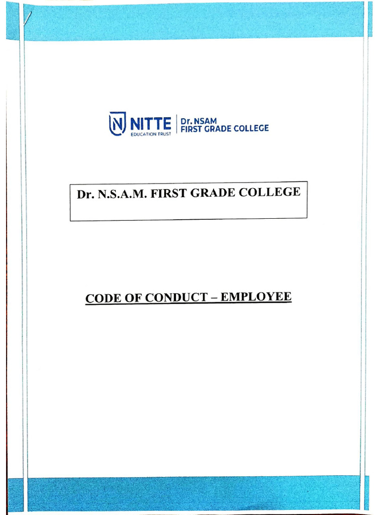 Code of Conduct - Employee | PDF