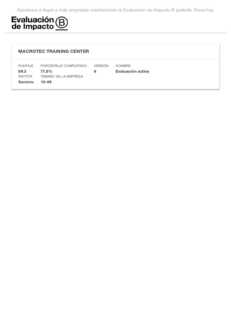 MACROTEC TRAINING CENTER Evaluación Activa | PDF | Residuos | Business