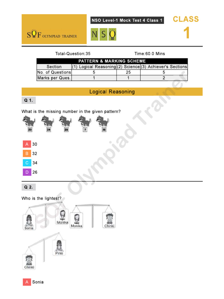 NSO Level1 Mock4 Class1 | PDF