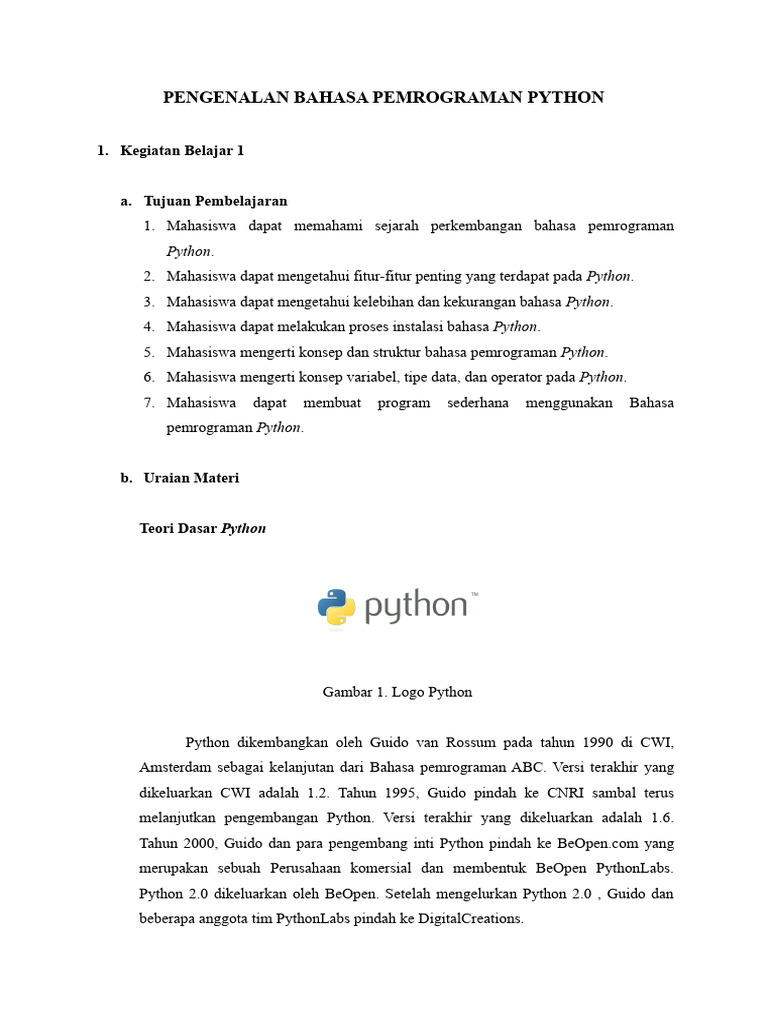 1 Pengenalan Python | PDF