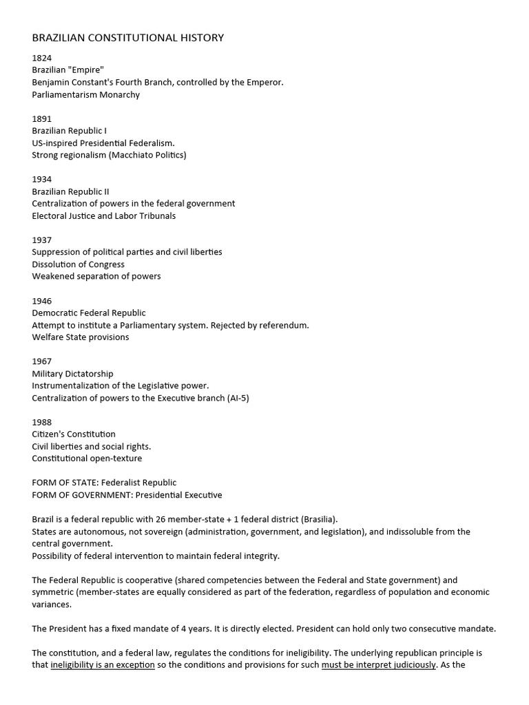 Brazilian Constitutional History | PDF | Luiz Inácio Lula Da Silva ...