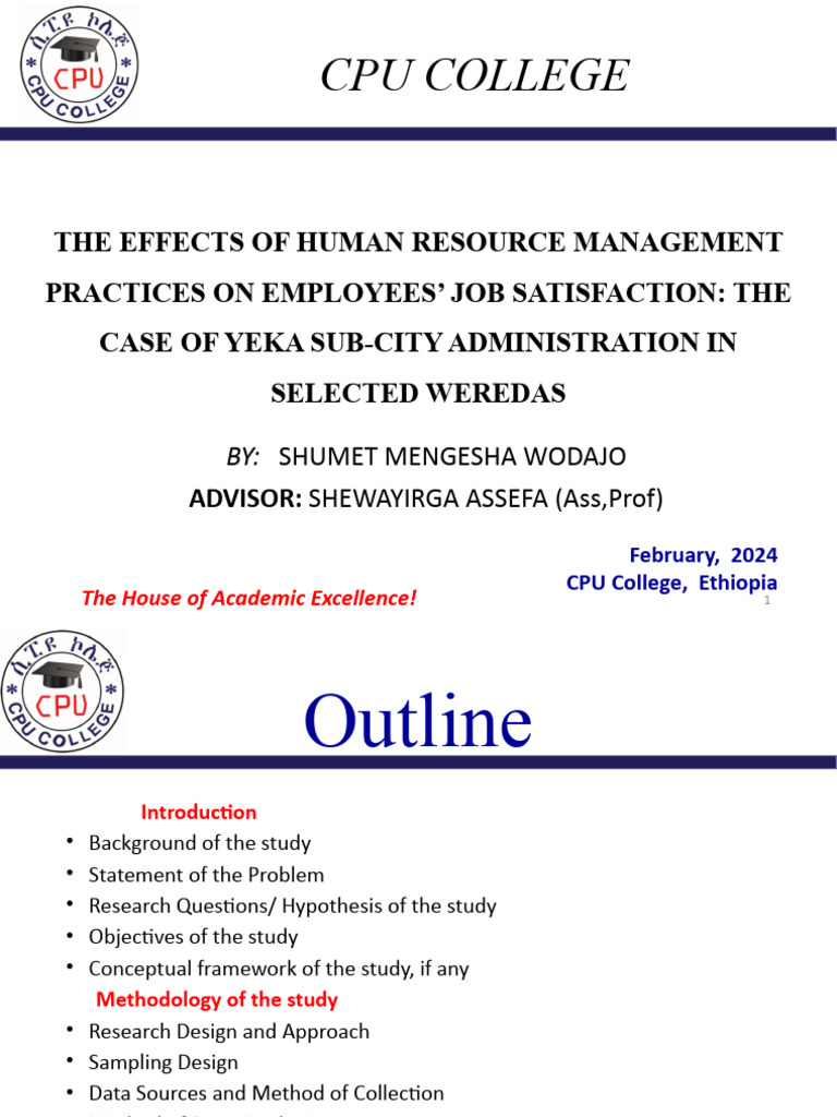 Shumet Mengesha Presentation | PDF | Job Satisfaction | Performance Appraisal