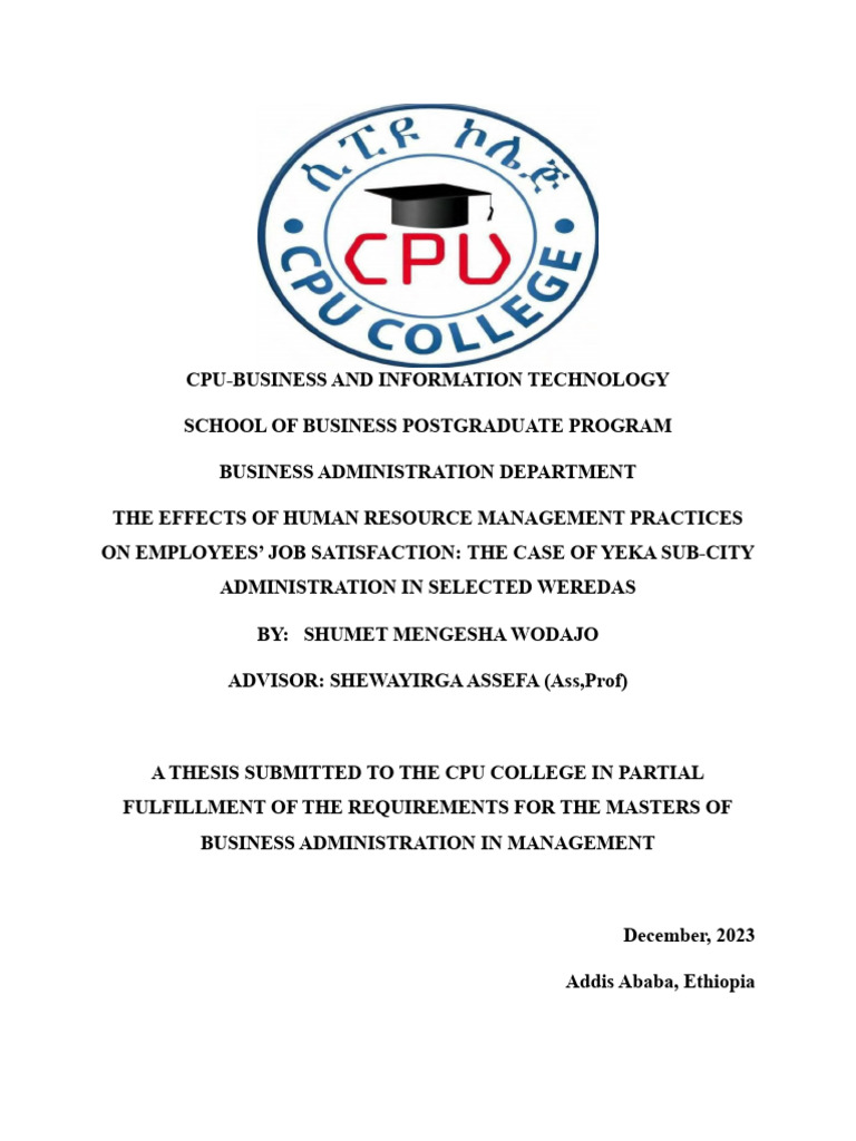 Shumet Mengesha Wodajo | PDF | Motivation | Motivational