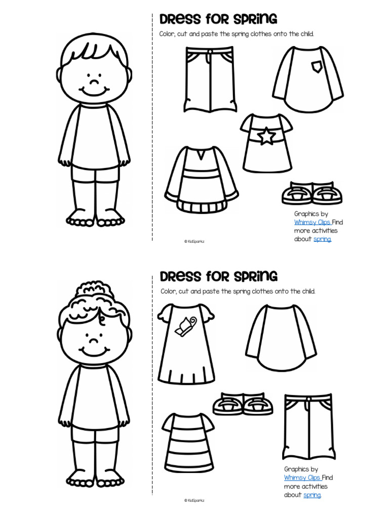 Spring Clothes Coloring Activity | PDF
