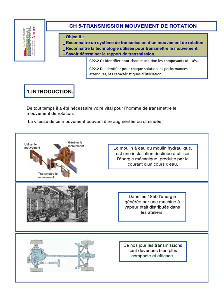 Cour Complet Transmission Aéronautique | PDF | Engrenage | Courroie