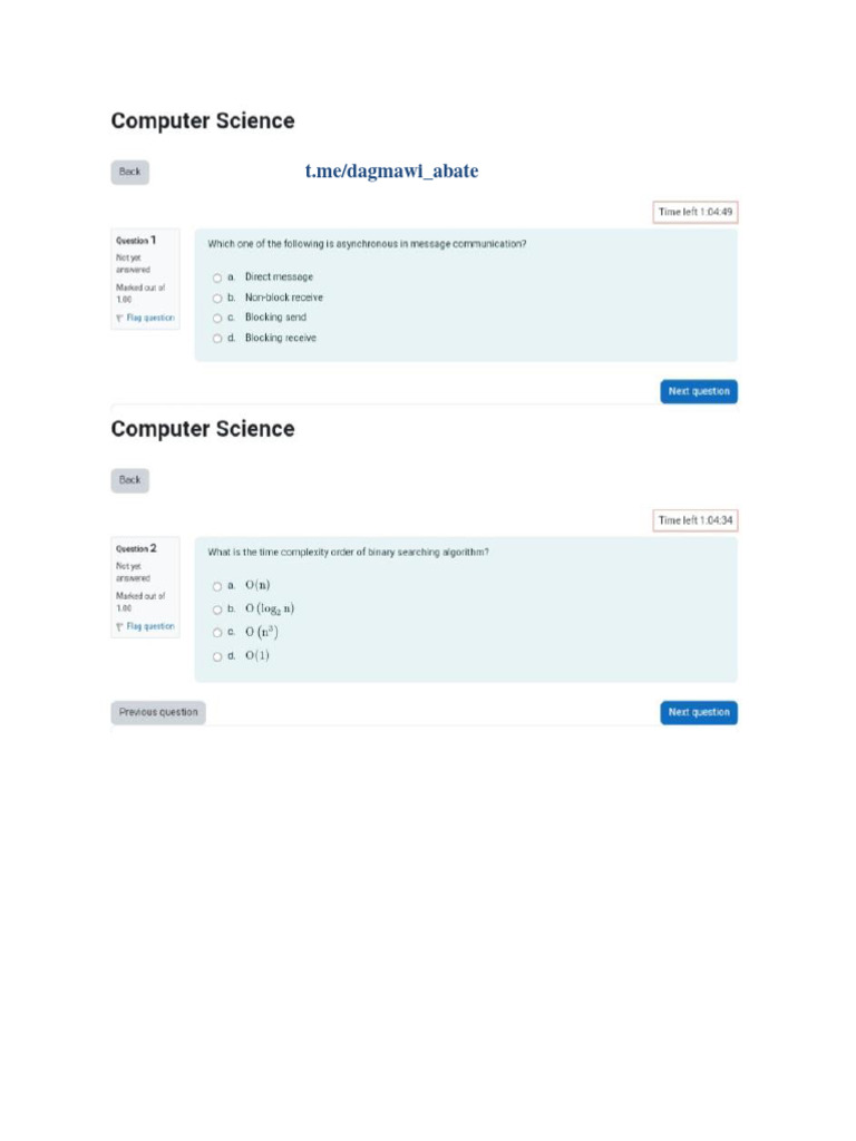 Computer Science (CS) Model Exit Exam | PDF