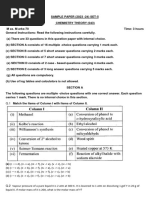 2025 Chemistry Sample Paper MCQs | PDF | Proteins | Chemical Reactions