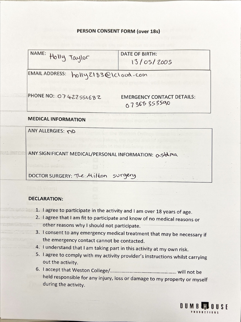 MV Permission Forms | PDF
