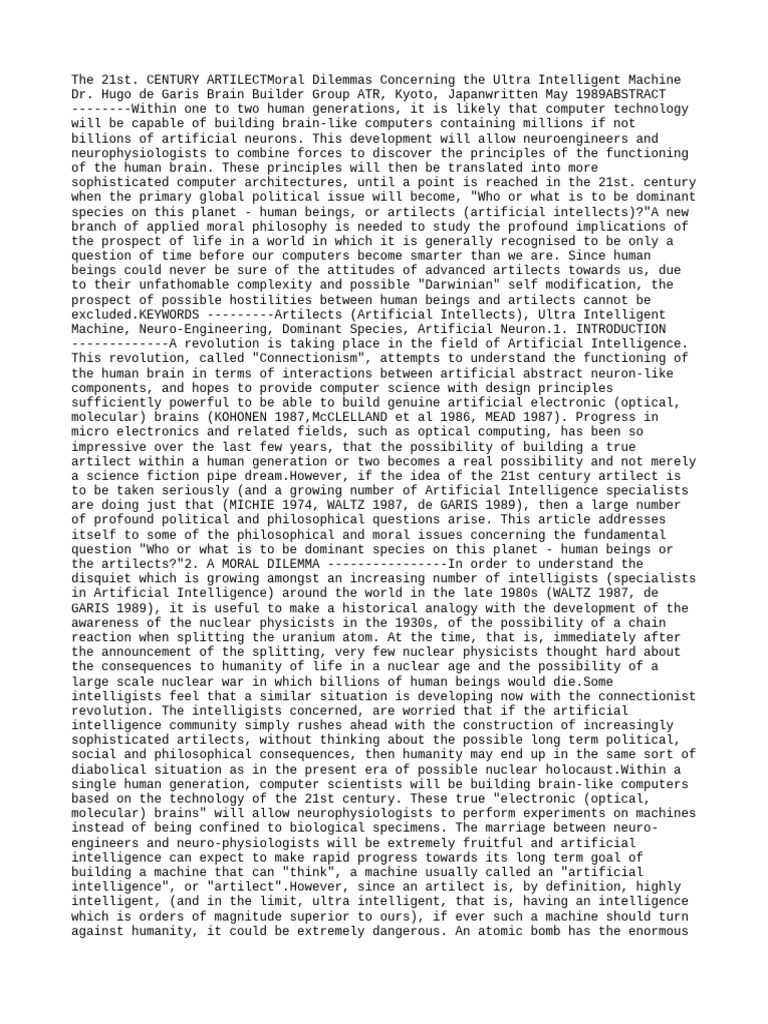 ARTILECT | PDF | Intelligence | Human