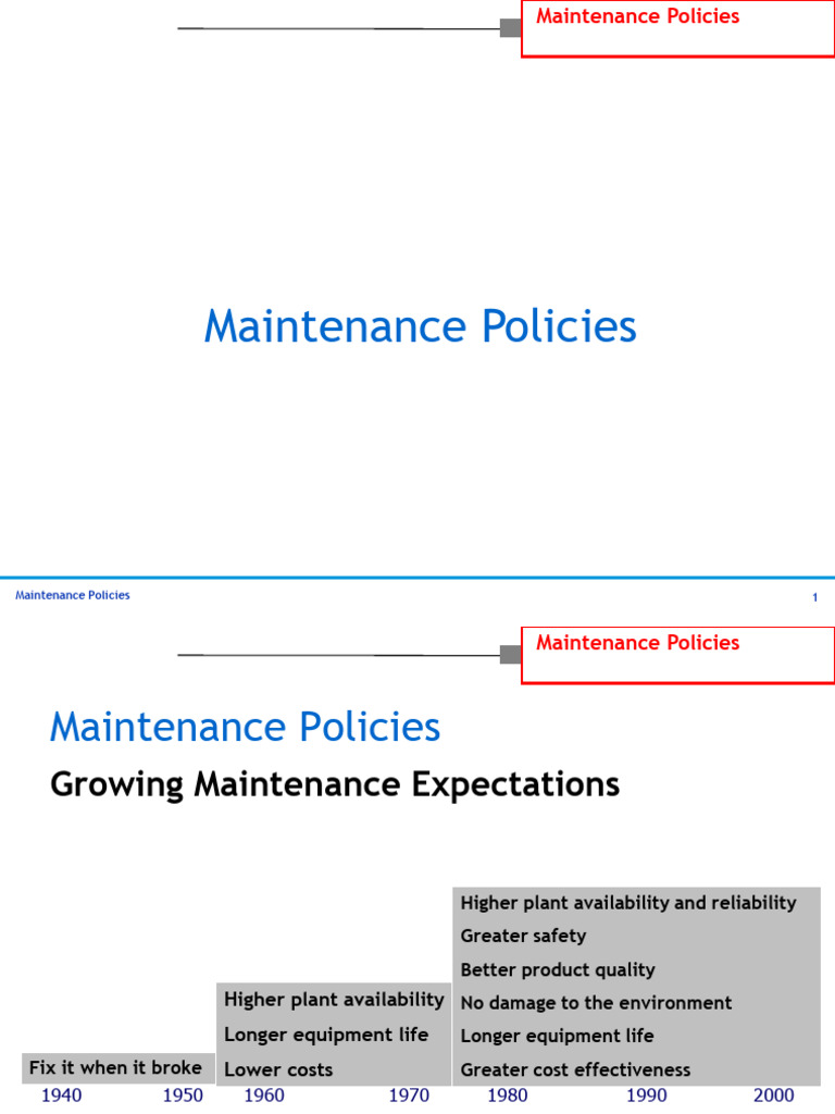 Maintenance Policies-Additional Material | PDF