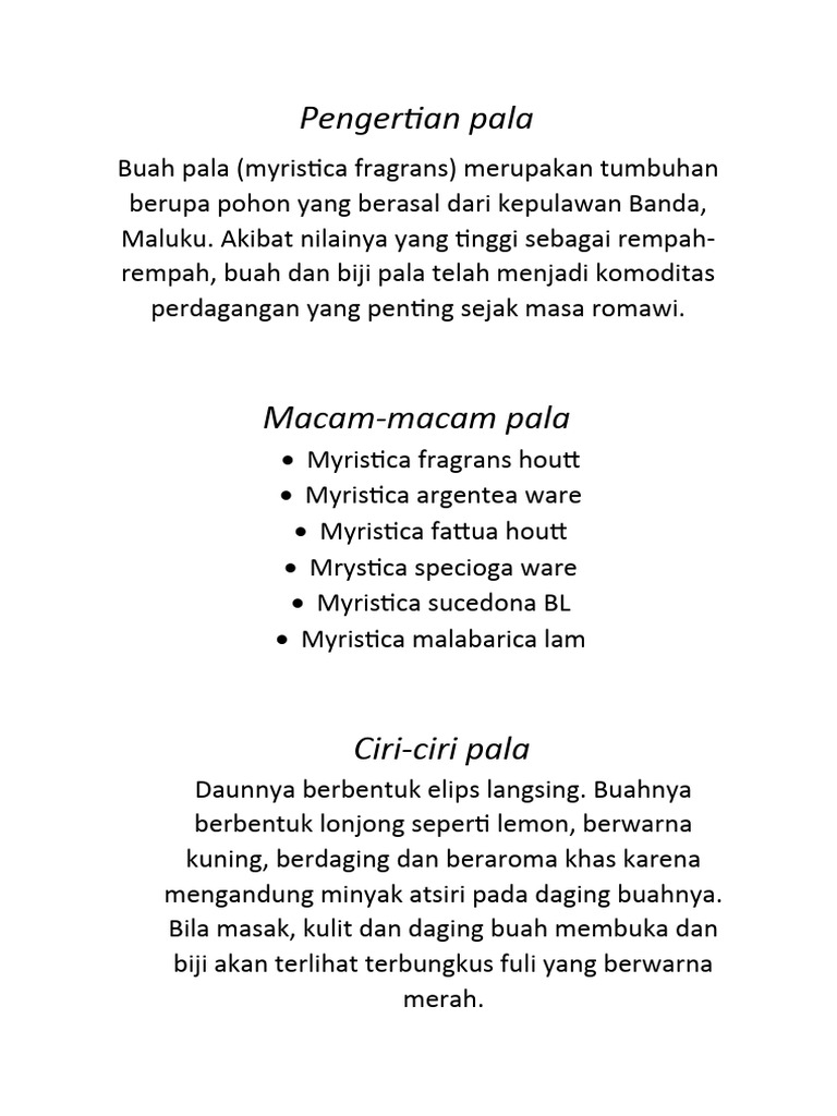 Pengertian Pala | PDF