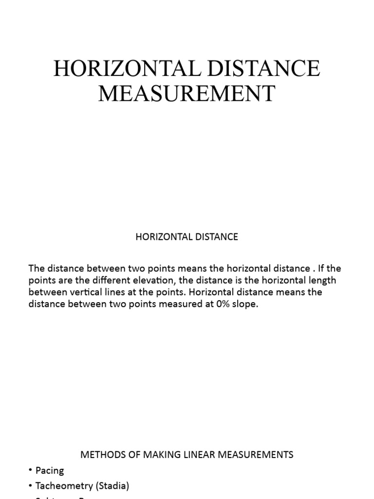 Horizontal Distance Measurement - 1 | PDF