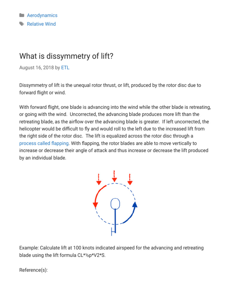 Understanding Helicopter Dissymmetry of Lift | PDF | Helicopter Rotor ...