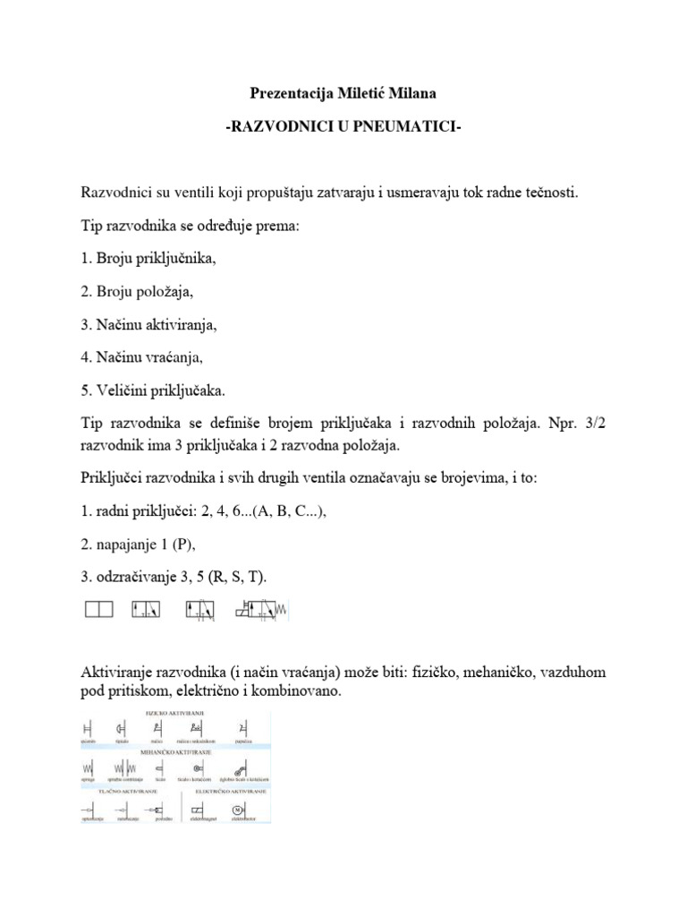 Razvodnici U Pneumatici | PDF