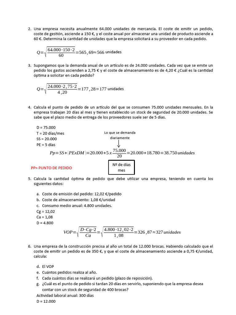Ejercicios Vop | PDF | Confitería | Bocadillos