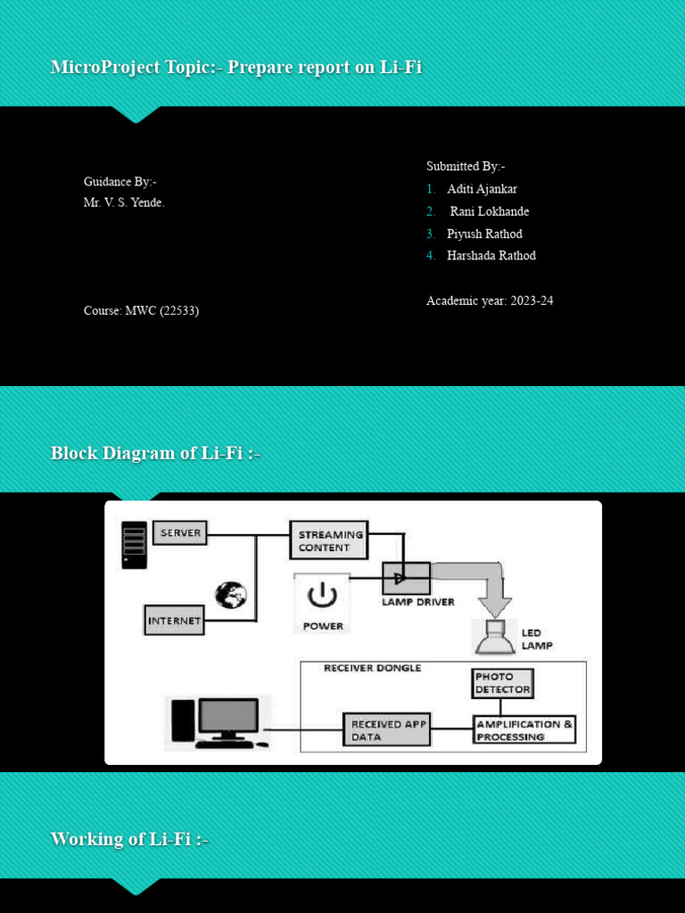 Microproject Topic:-Prepare Report On Li-Fi: Guidance By: - Mr. V. S ...