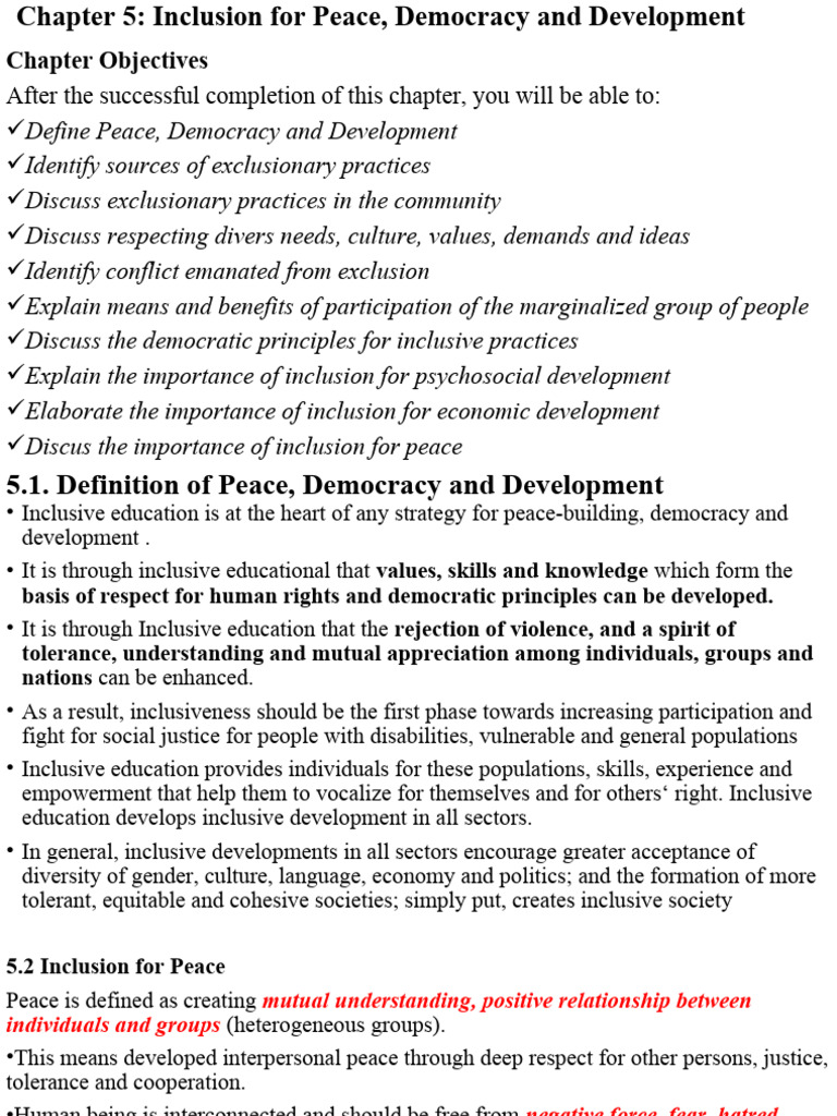 Chapter 5 Inclusive | PDF | Social Exclusion | Multiculturalism