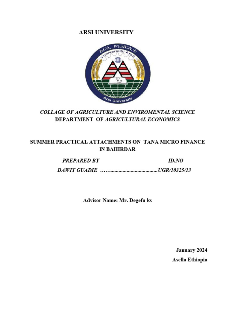 Dawit Attachement | Download Free PDF | Microfinance | Loans