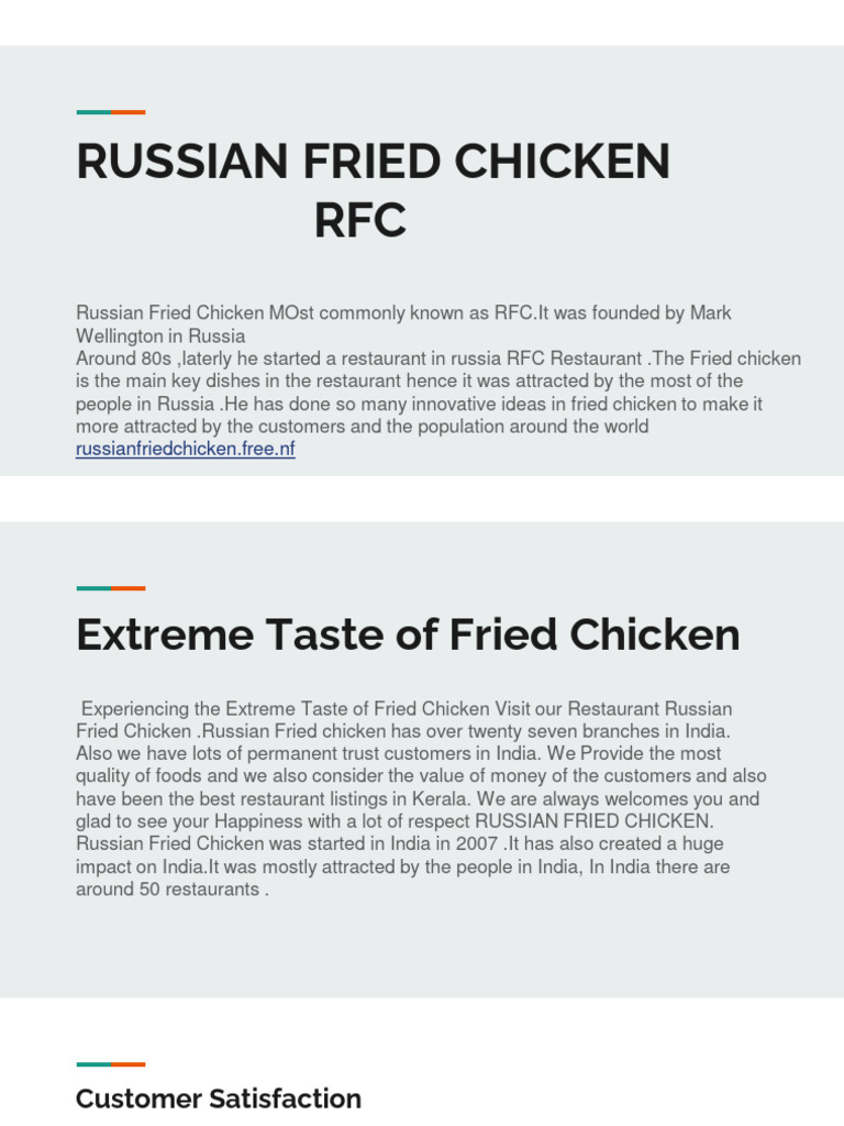 Russian Fried Chicken | PDF | Restaurants | Hamburgers