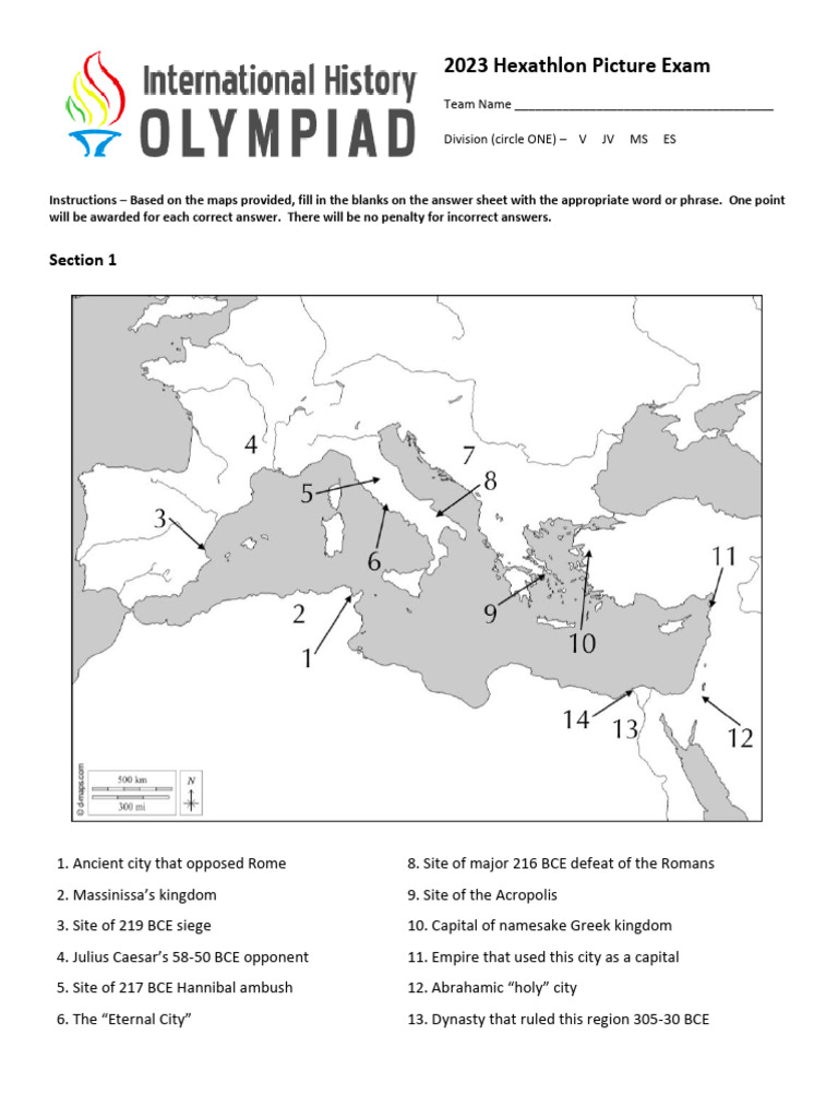 2023 Hex Map Exam VJV | PDF