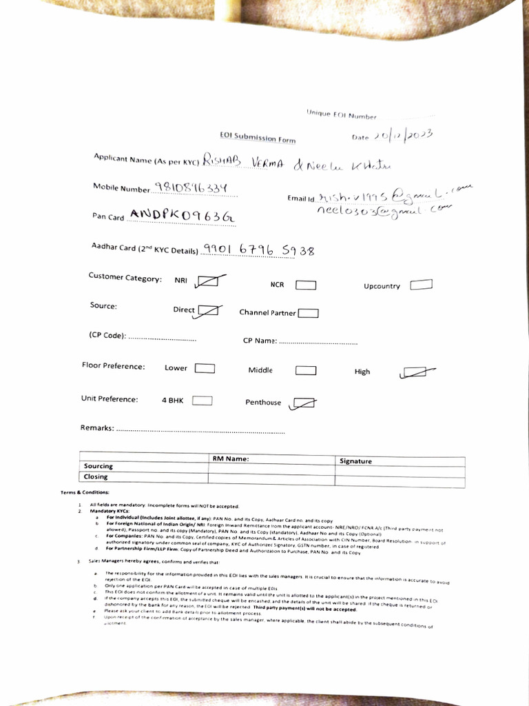 DLF EOI Form | PDF | Economy Of India | Government Of India
