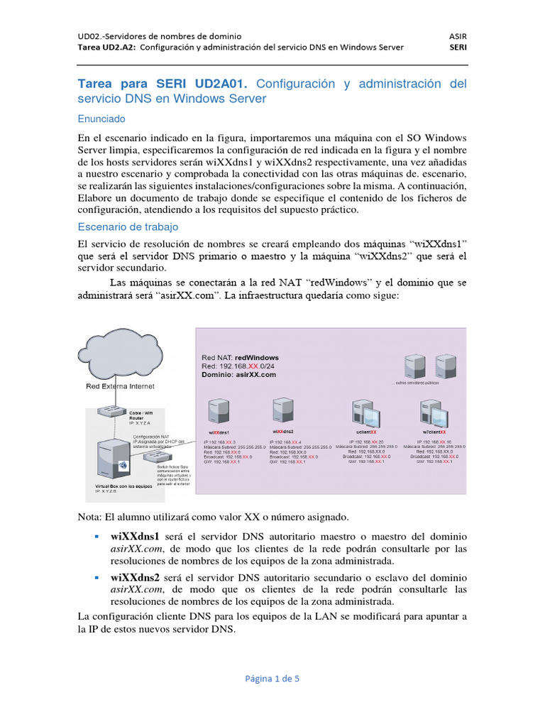 2324 - ASIR - SERI - UD02 - A02 - Serv - DNS - Windows - Tarea | Descargar gratis PDF | sistema ...