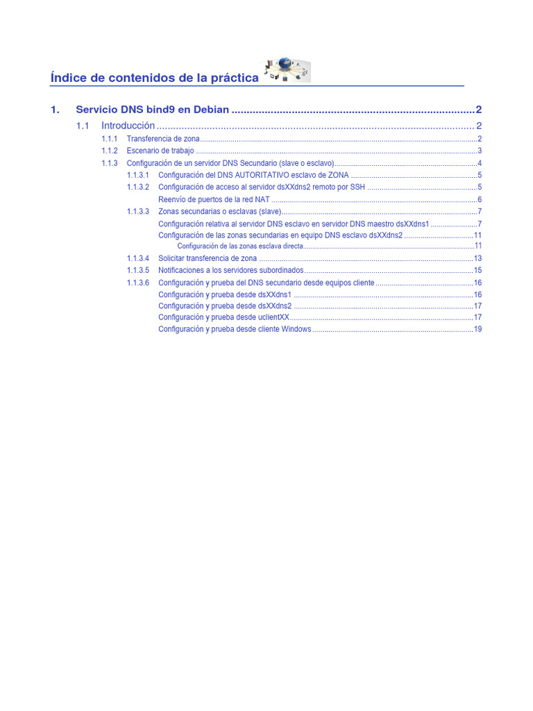 Configuración DNS Secundario BIND9 Debian | PDF | sistema de nombres de dominio | Protocolos de ...