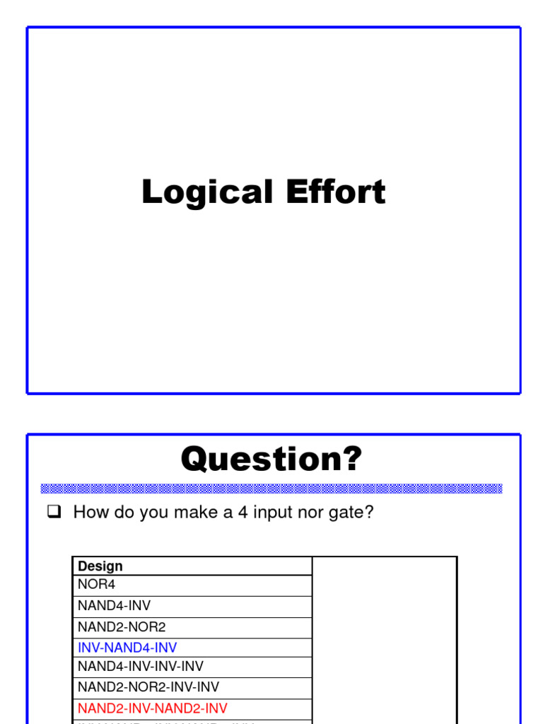 Logicaleffort | PDF | Design | Electronic Engineering