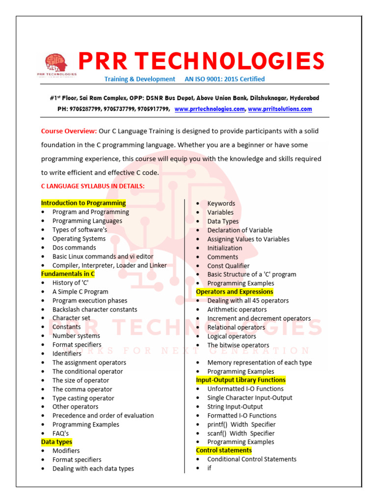 C Language | PDF | Pointer (Computer Programming) | Variable (Computer ... C Language | PDF | Pointer (Computer Programming) | Variable (Computer ...