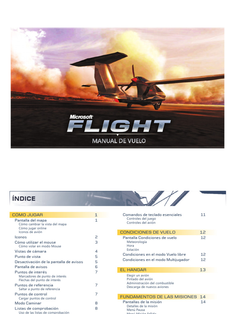 MS Flight Manual ES | PDF | Avión | Avión de combate