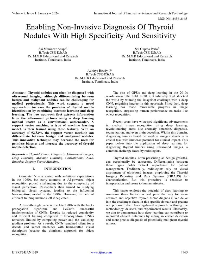 Enabling Non-Invasive Diagnosis Of Thyroid Nodules With High ...
