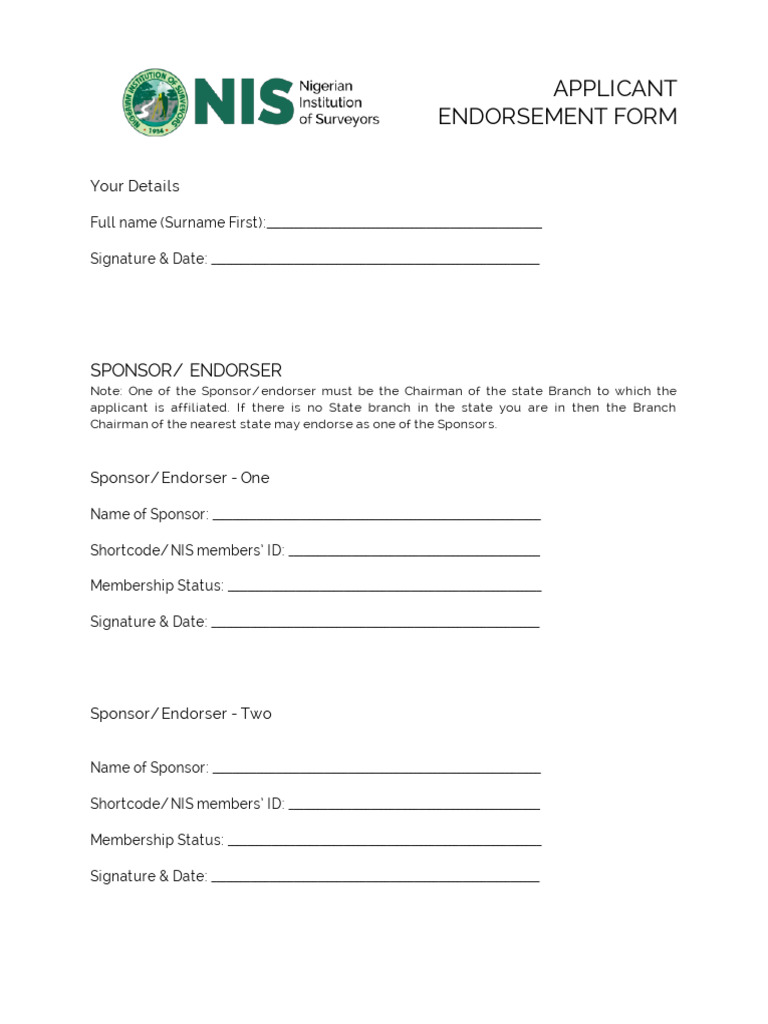 Endorsement Form | PDF