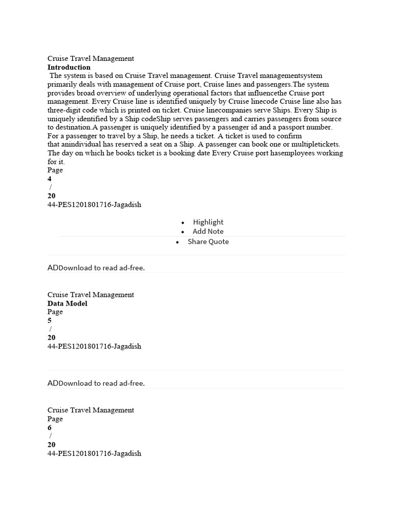 Cruise Management System Guide | PDF | Databases | Information Retrieval