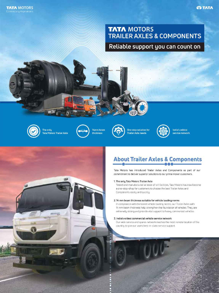Tata Motors Trailer Axles and Components Brochure | PDF