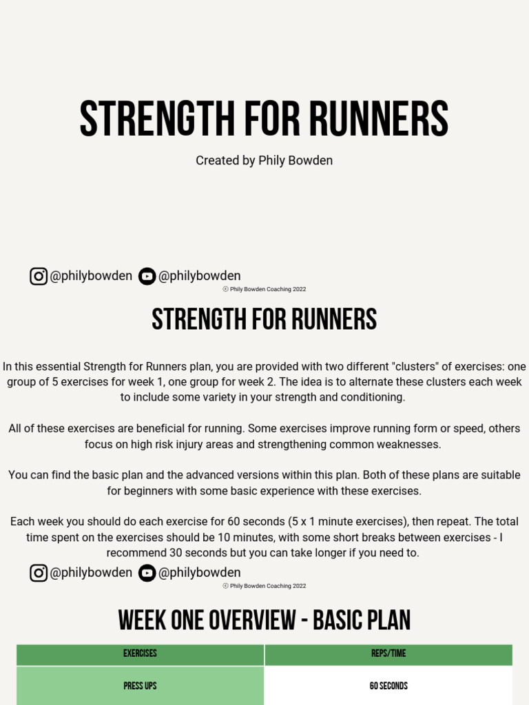 Strength For Runners by Phily Bowden Coaching | PDF | Running ...