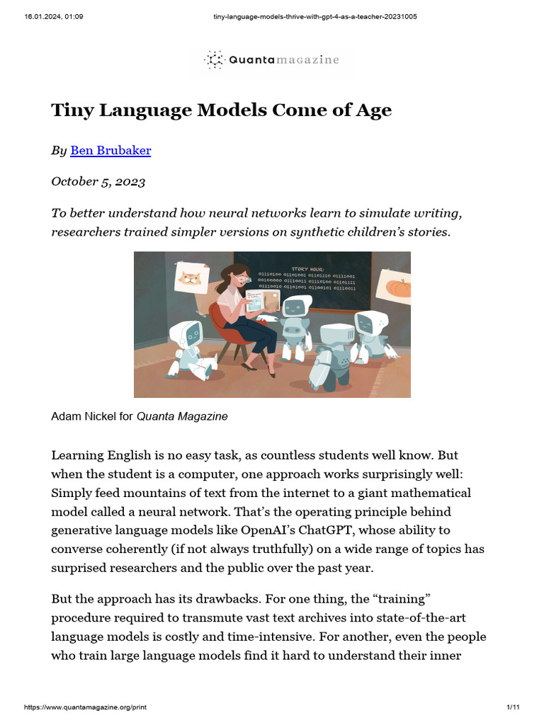 Tiny Language Models Come of Age | PDF | Artificial Neural Network ...