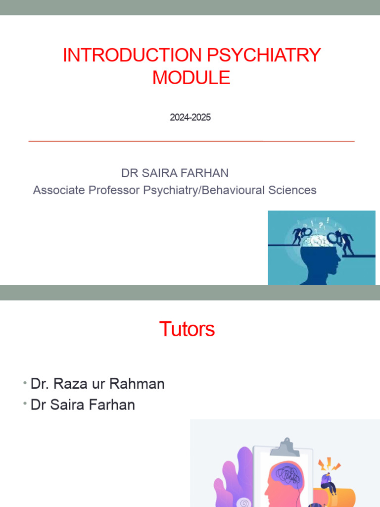 Introduction Psychiatry Pdf Mental Disorder Psychiatry