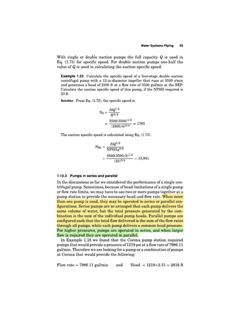 Pumps in Series & Parallel Arrangement. | PDF