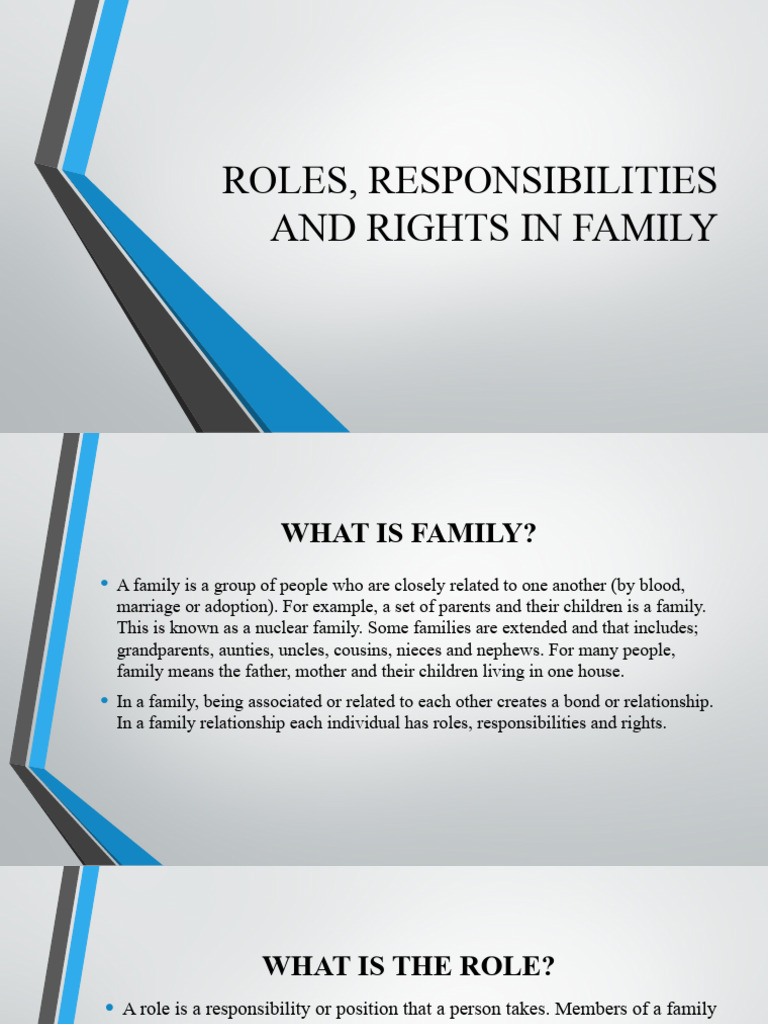 Family Roles and Responsibilities Guide | PDF | Family | Interpersonal ...