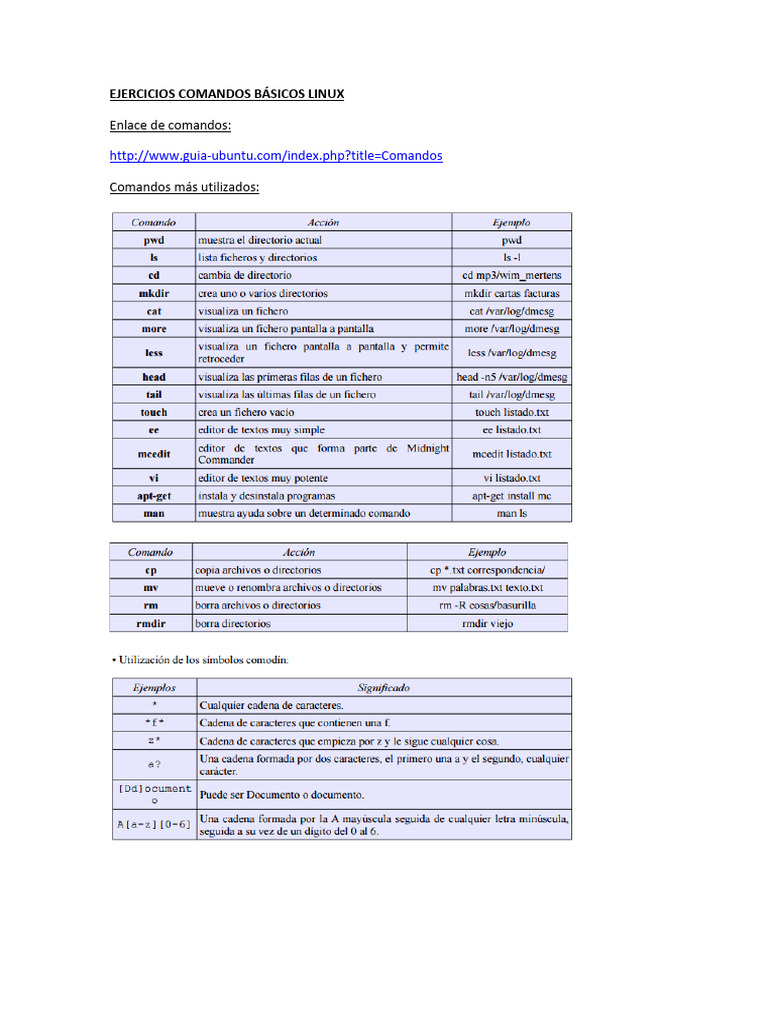 Ejercicios Comandos Linux | Descargar gratis PDF | Archivo de computadora | Directorio (Computación)