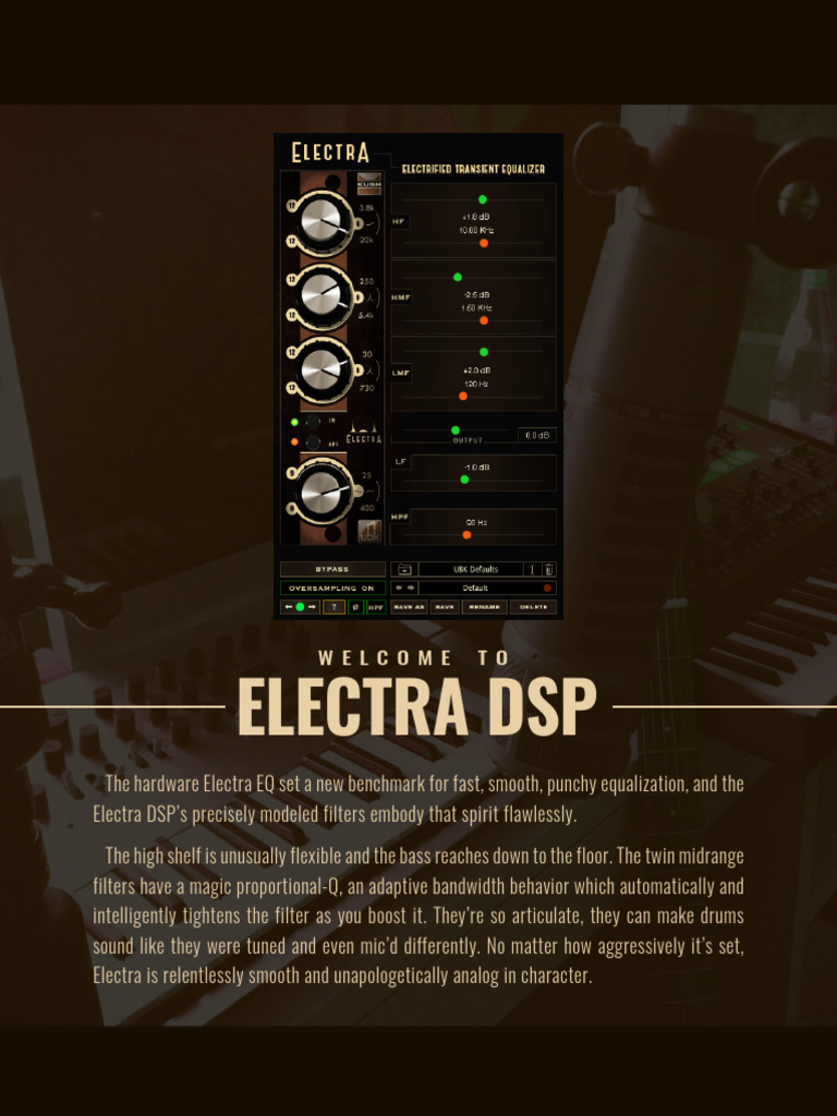 USER MANUAL - Electra DSP | PDF | Equalization (Audio) | Sound Technology
