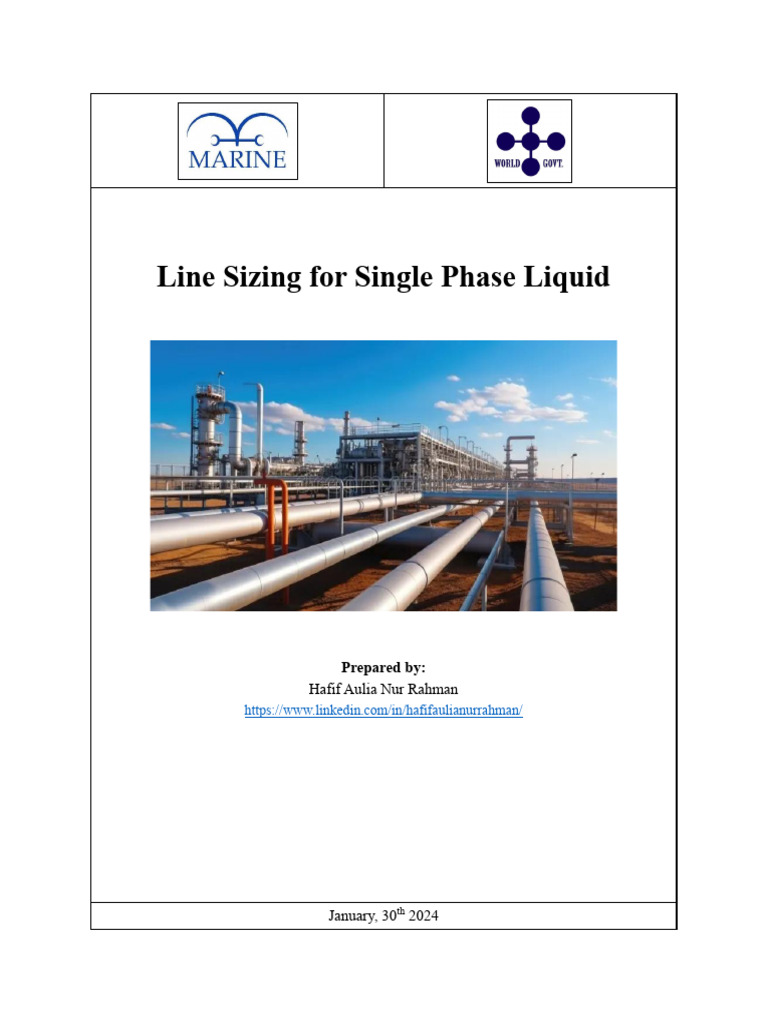 Line Sizing For Single Phase Liquid | Download Free PDF | Reynolds ...